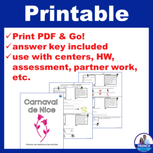 French Carnaval de Nice Culture Reading Comprehension Print & Google ...