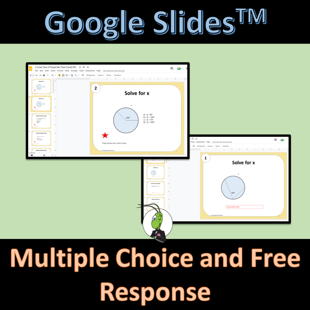 Circle Properties Reassessment Task Cards | Geometry | Google Forms and ...