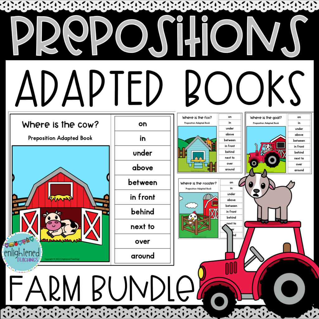Farm Prepositions Adapted Book Interactive Booklet Farm Prepositions ...