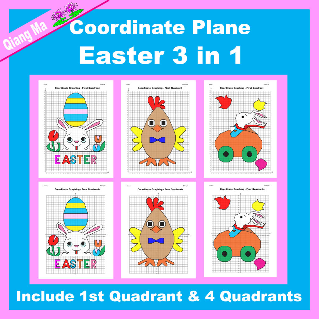 Easter Coordinate Plane Graphing Picture: Easter Bundle 3 in 1 | Made ...