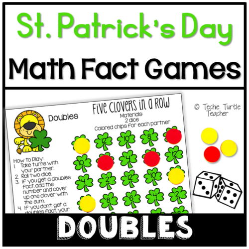 Addition Doubles Strategy St. Patrick's Day Math Fact Games: Partner ...