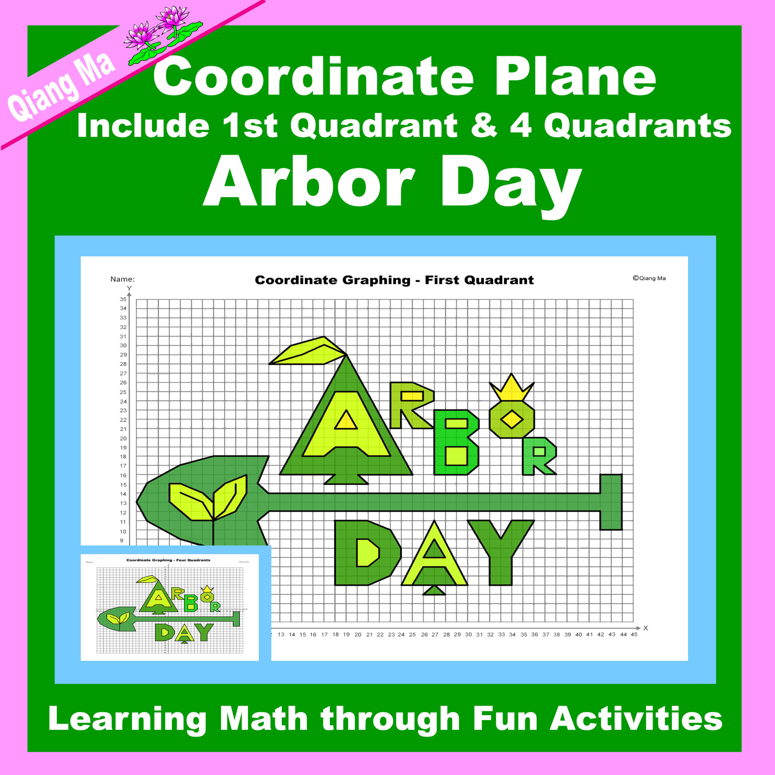 Arbor Day Coordinate Plane Graphing Picture: Arbor Day | Made By Teachers