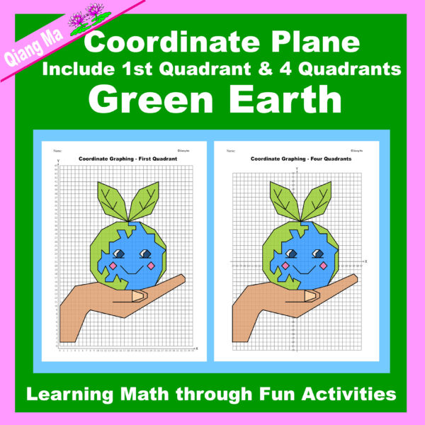 Arbor Day Coordinate Plane Graphing Picture: Green Earth - Made By Teachers