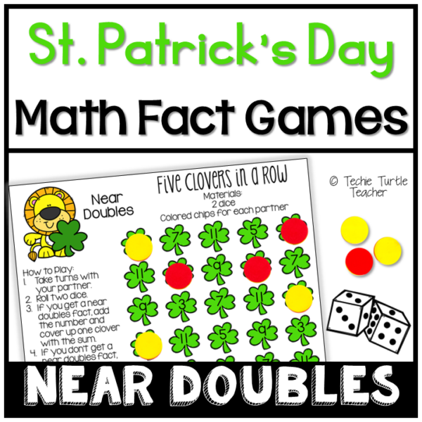 Addition Near Doubles Strategy St Patrick's Day Math Fact Games ...