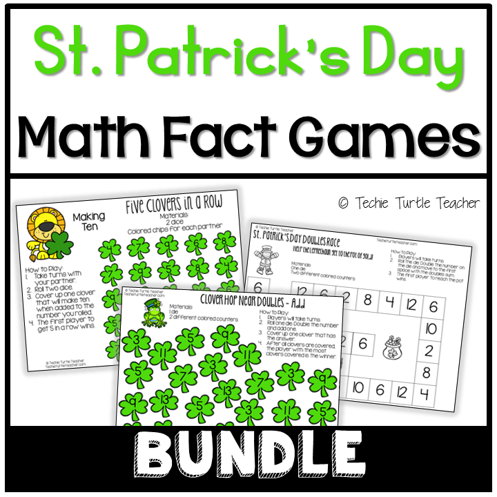 St. Patrick's Day Math Fact Games - Doubles, Near Doubles, Making Ten ...