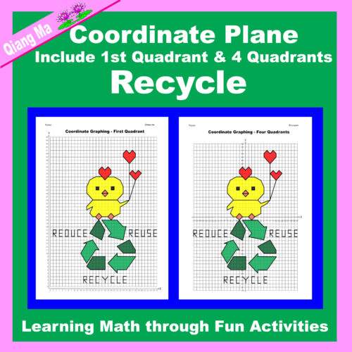 Earth Day Coordinate Plane Graphing Picture: Recycle | Made By Teachers
