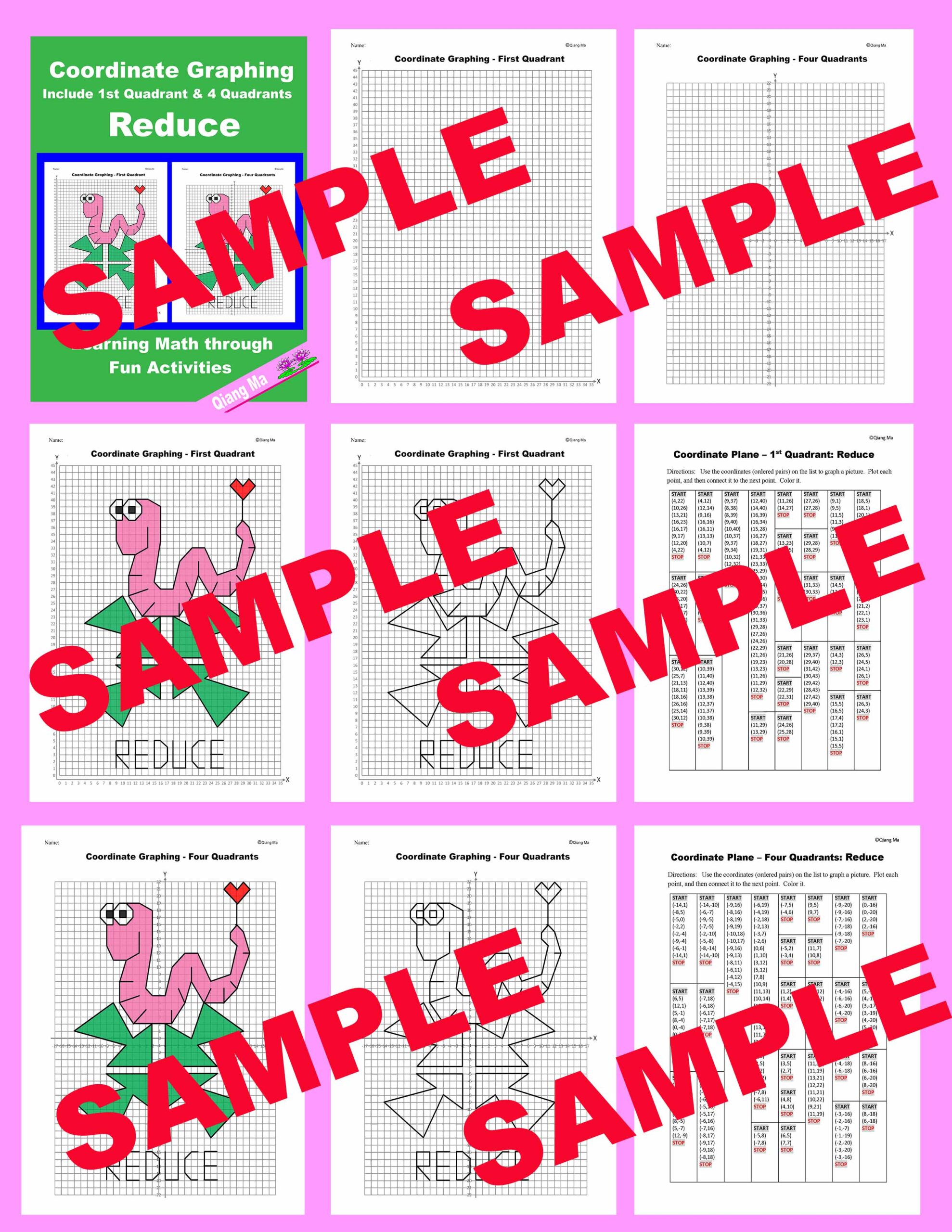 Earth Day Coordinate Plane Graphing Picture: Reduce | Made By Teachers