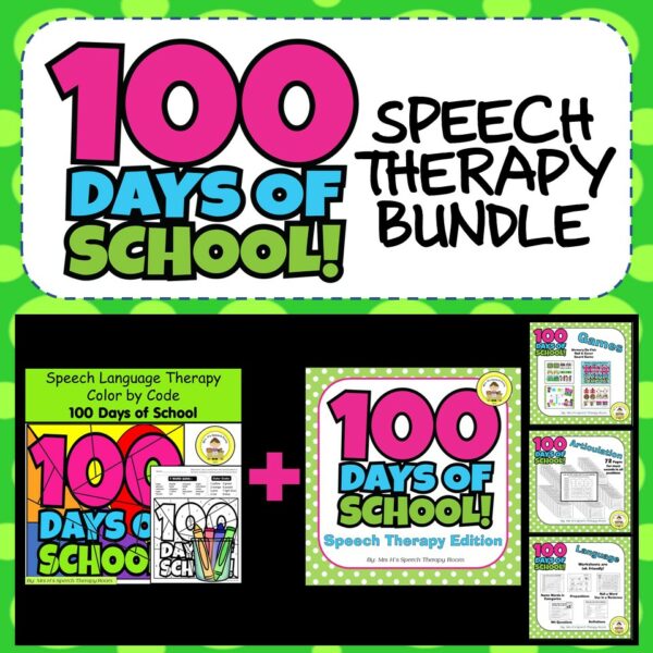 100th Day of School Speech Therapy Bundle | Made By Teachers