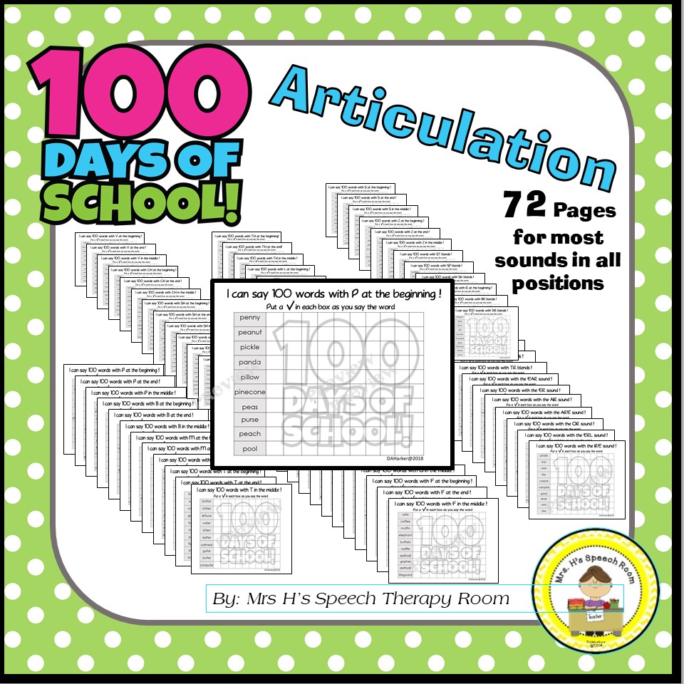 100th Day of School Speech Therapy Bundle | Made By Teachers