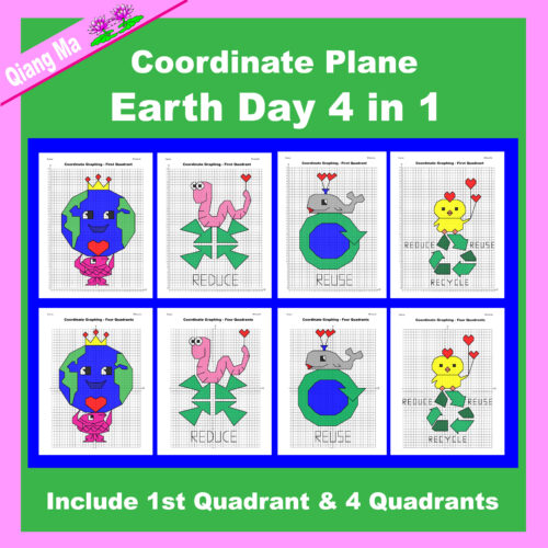 Earth Day Coordinate Graphing Plane Picture: Earth Day Bundle 4 in 1 ...