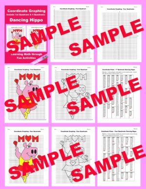 Mother's Day Coordinate Plane Graphing Picture: Dancing Hippo | Made By ...
