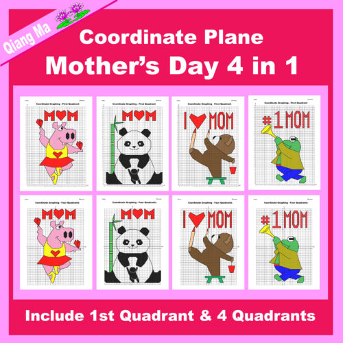 Mother's Day Coordinate Graphing Picture: Mother's Day Bundle 4 in 1 ...