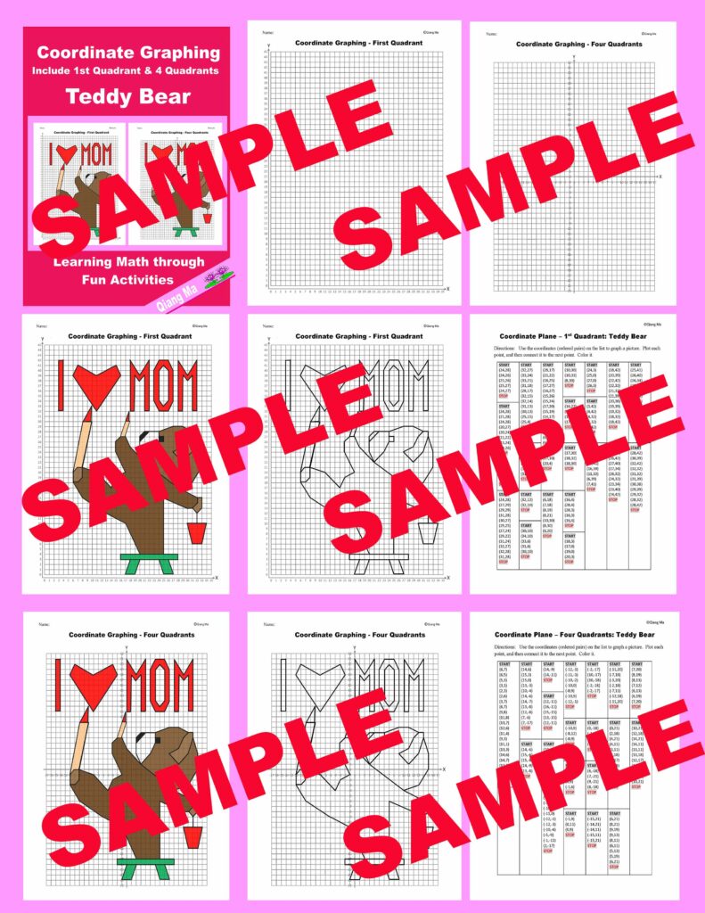 Mother's Day Coordinate Graphing Picture: Mother's Day Bundle 4 in 1 ...