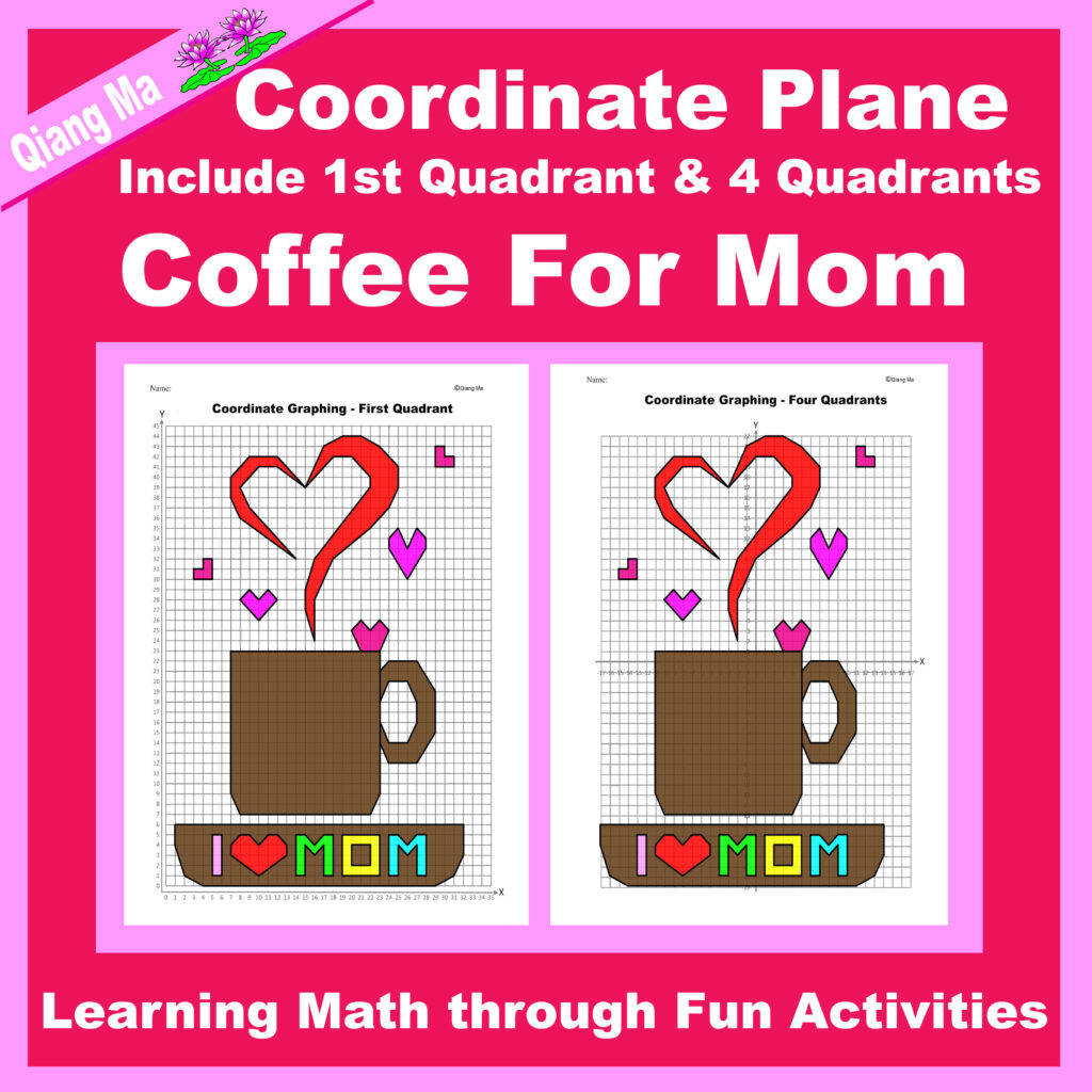 Mother's Day Coordinate Plane Graphing Picture: Coffee For Mom | Made ...
