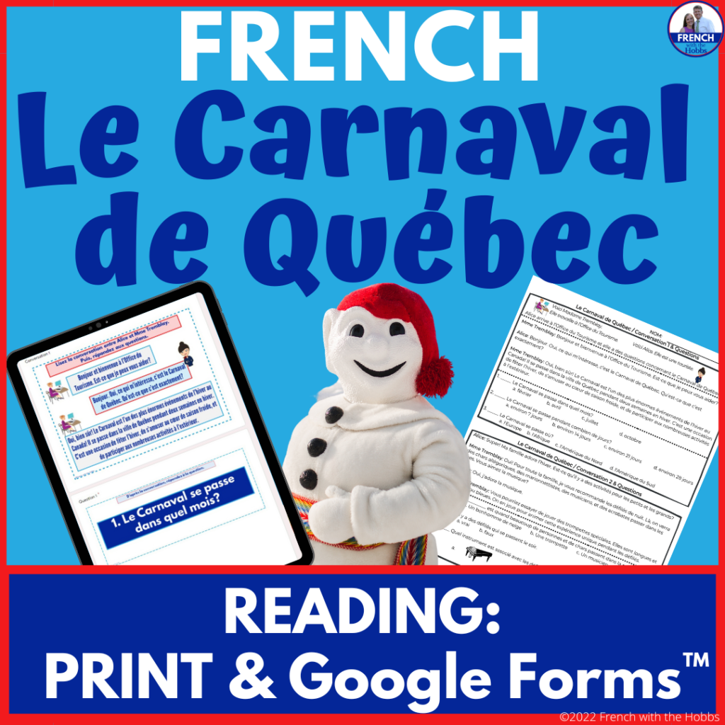 Carnaval de Québec French Reading Comprehension Printable & Google ...