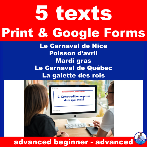 Francophone Culture Reading Comprehension in French Print & Google ...