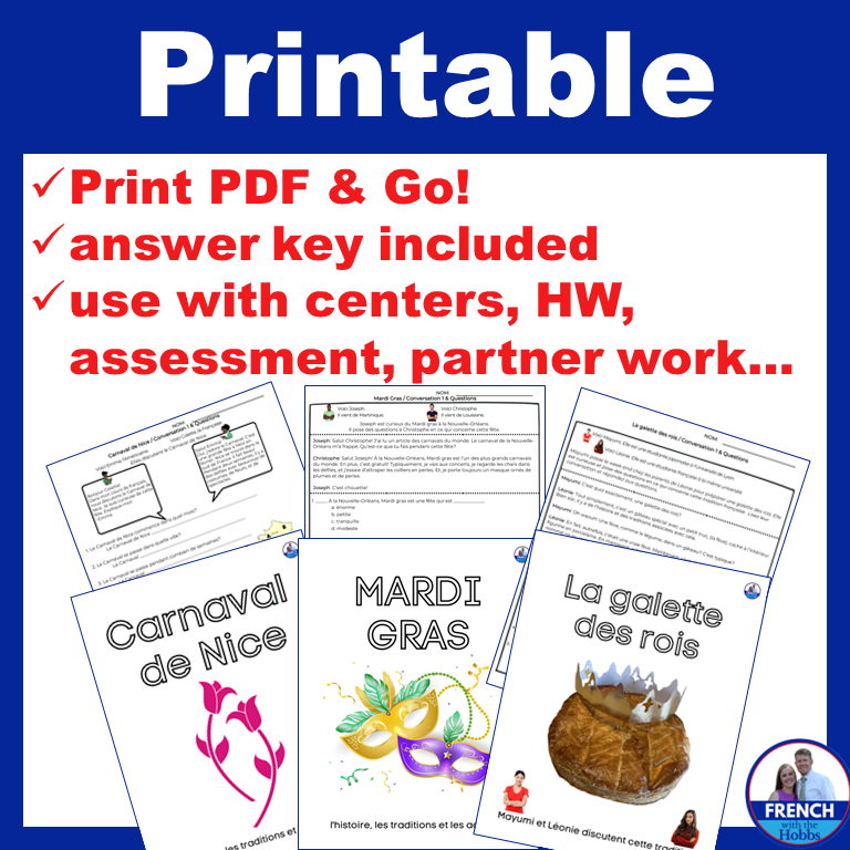 Francophone Culture Reading Comprehension in French Print & Google ...