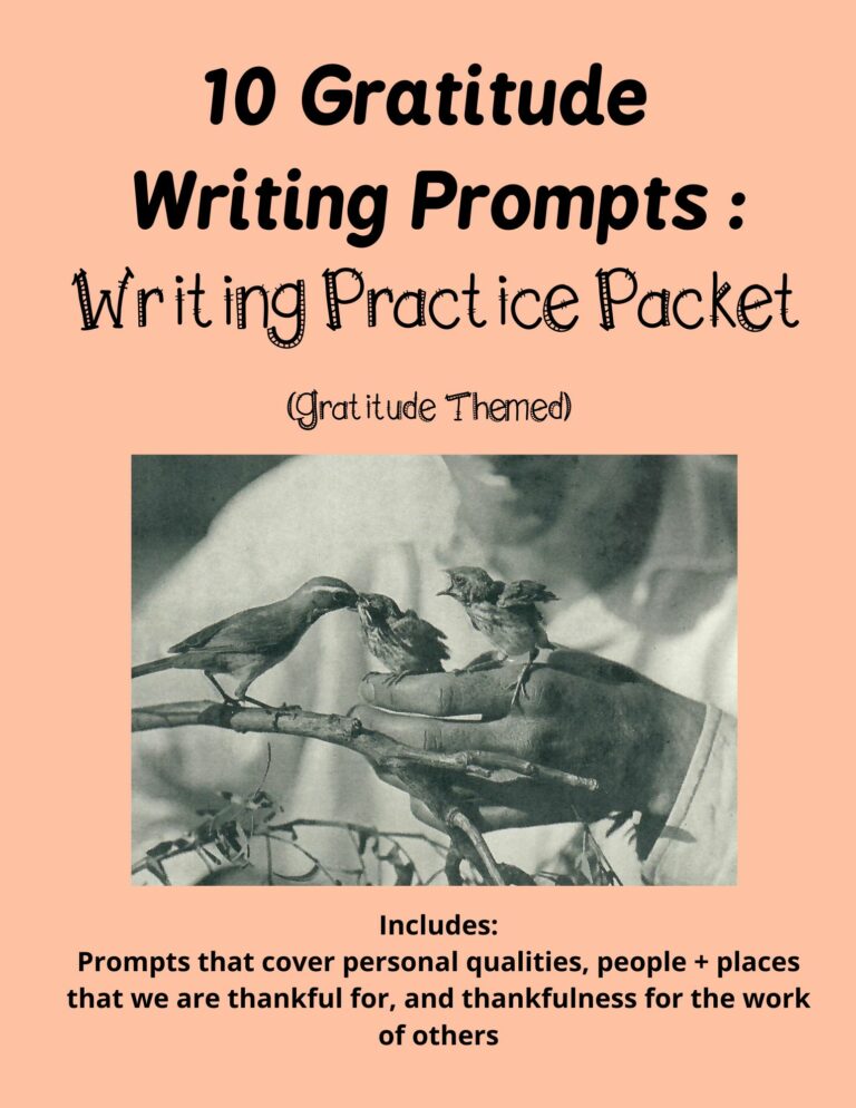 10 Gratitude writing prompts practice sheets ELA thankfulness ...