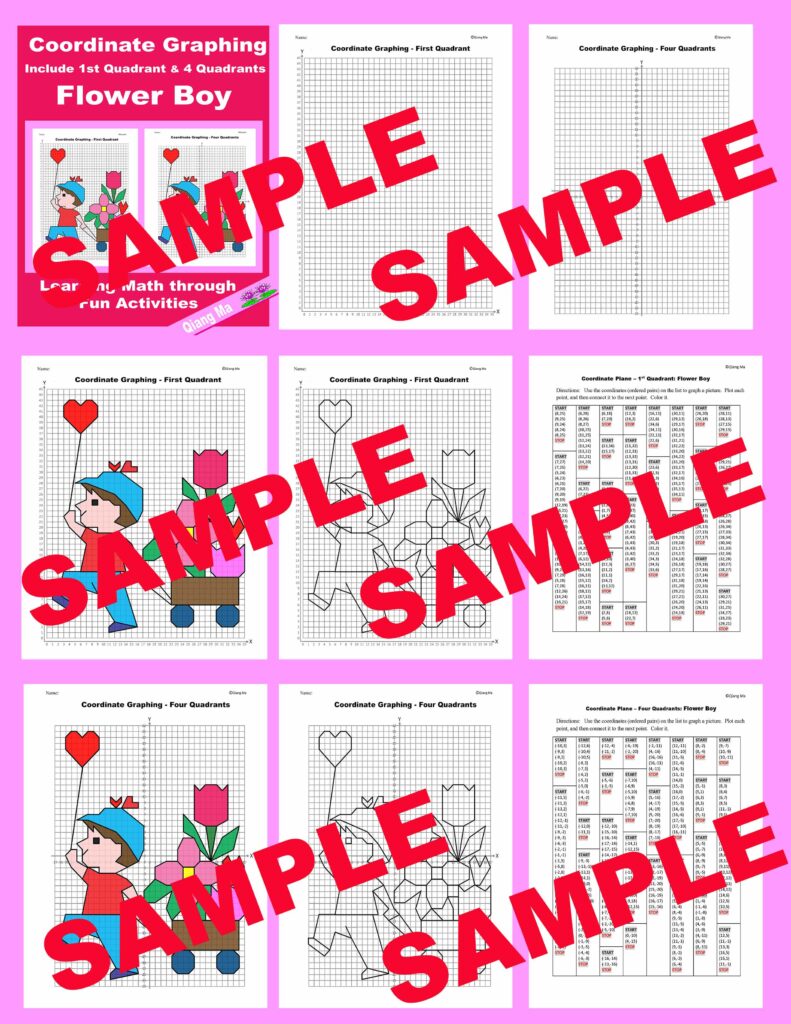 Mother's Day Coordinate Plane Graphing Picture: Flower Boy | Made By ...