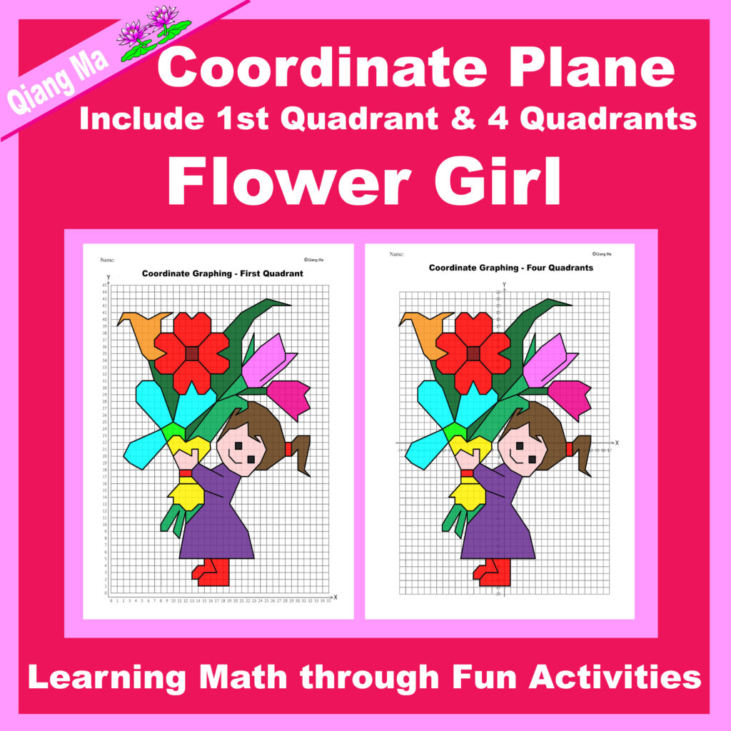 Mother's Day Coordinate Plane Graphing Picture: Flower Girl | Made By ...