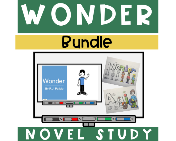 Wonder Novel Study PowerPoint and Coloring Sheet Bundle - Made By Teachers