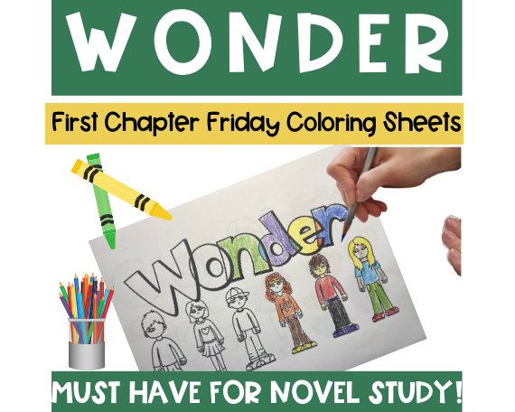 Wonder Novel Study PowerPoint and Coloring Sheet Bundle | Made By Teachers