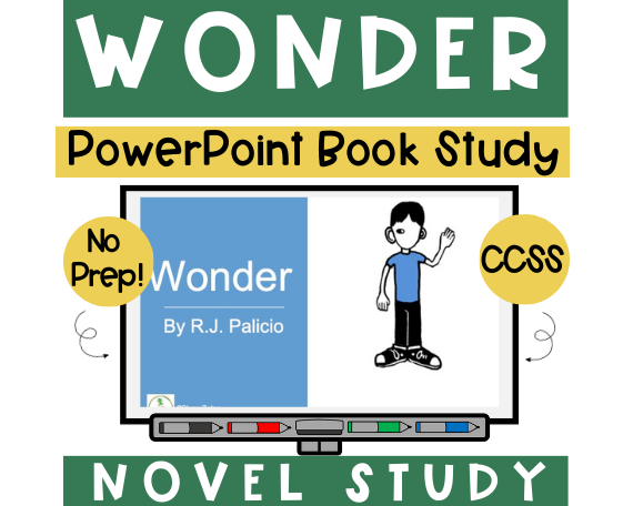 Wonder Novel Study PowerPoint and Coloring Sheet Bundle | Made By Teachers