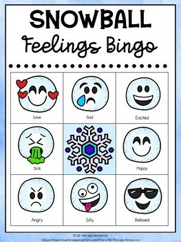 WINTER Feelings Bingo - Identifying and Recognizing Emotions | Made By ...