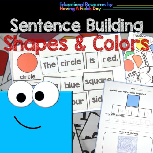 Sentence Building Tiles and Worksheets | Shapes and Colors | Made By ...
