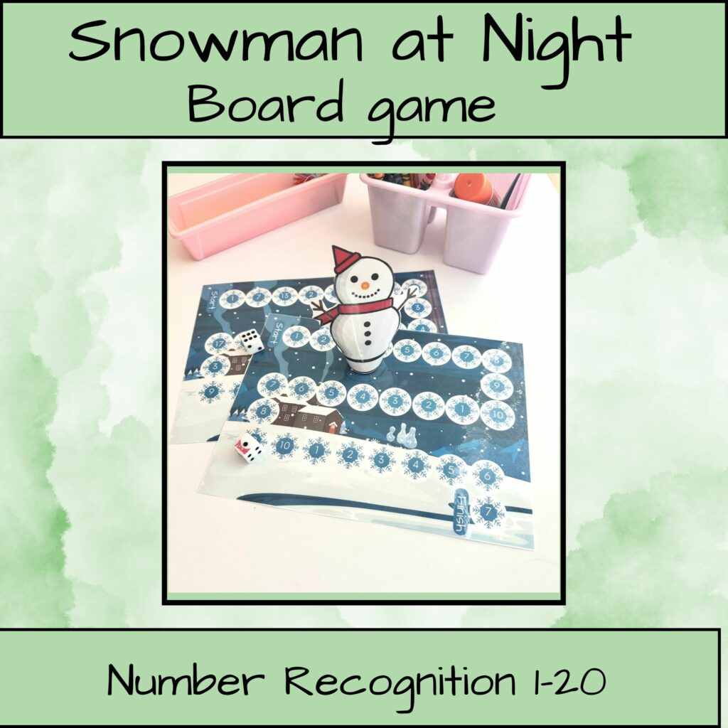 Snowman At night Book Companion game | Numbers 1-20 | Math centers ...