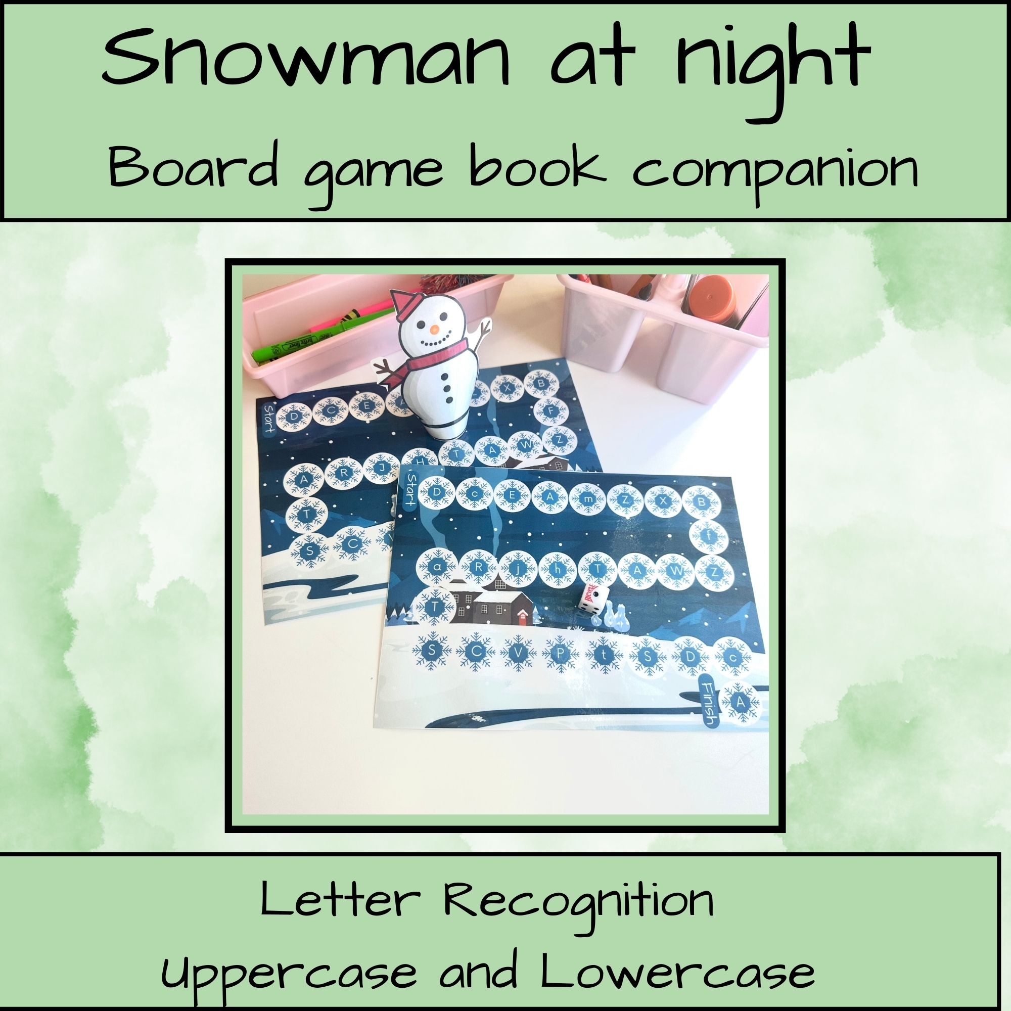 Snowman at night Board Game for preschool and Pre-k| Winter Party games ...