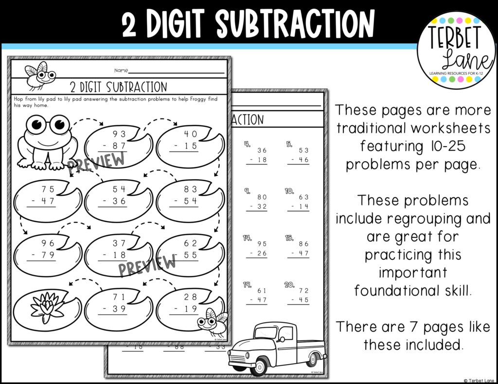 2 Digit Subtraction With Regrouping - Made By Teachers