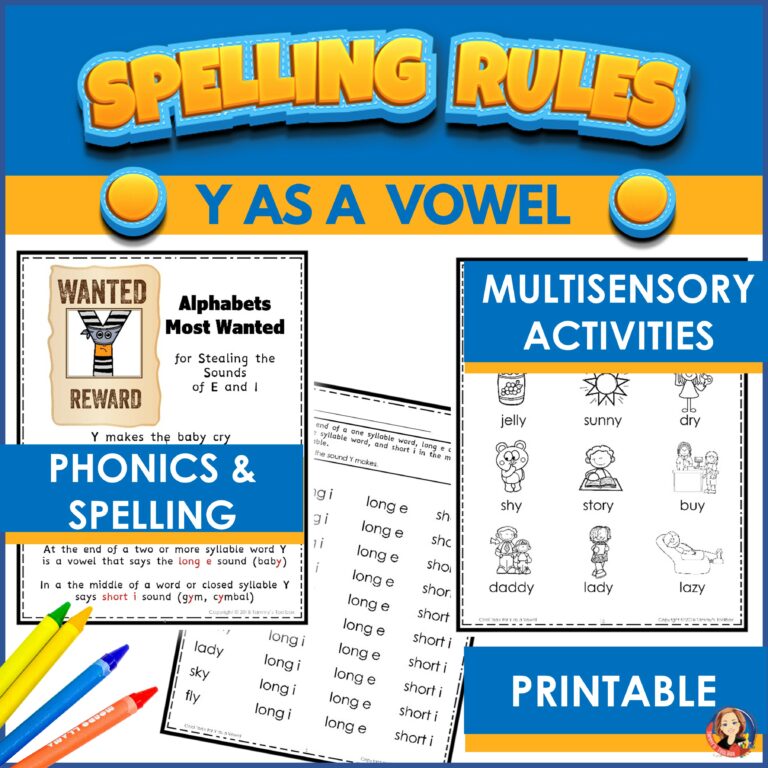 Y as a Vowel Spelling Activities | Made By Teachers