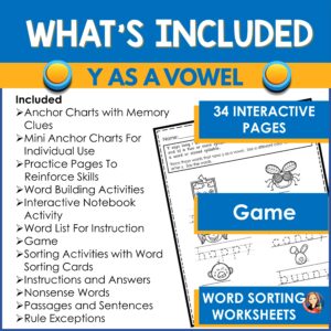 Y as a Vowel Spelling Activities | Made By Teachers