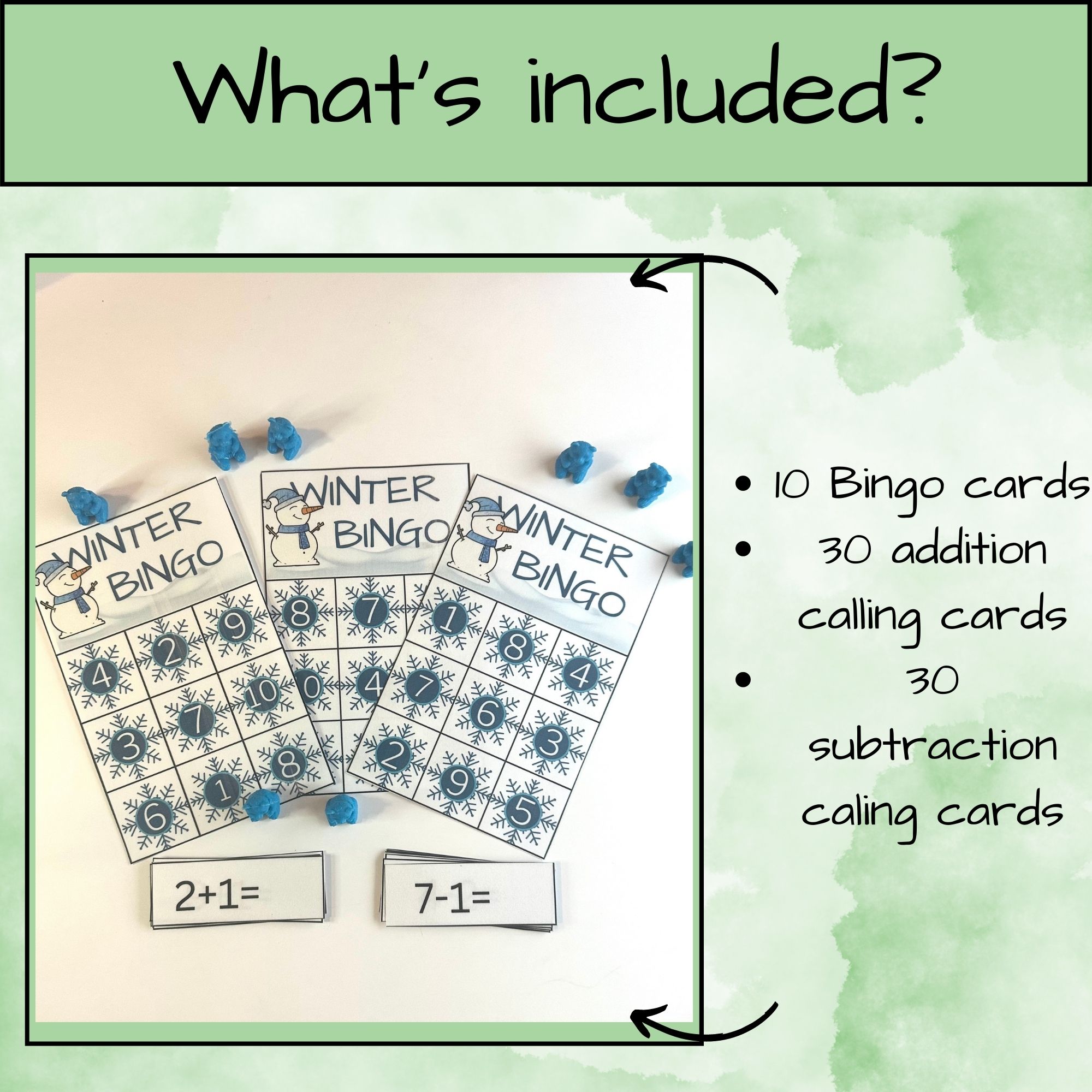 Winter Bingo addition and subtraction within 10| Winter Party games ...