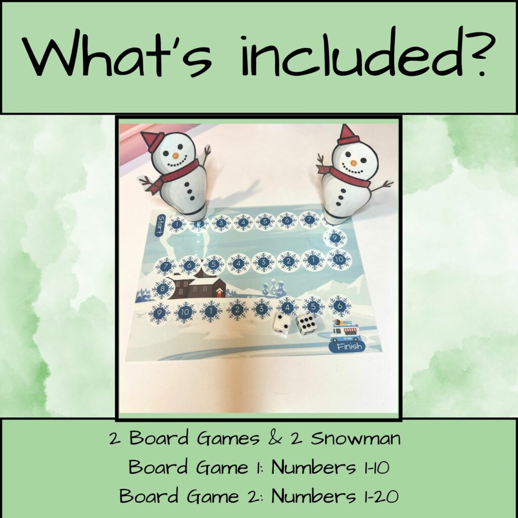 Sneezy the Snowman Counting Board Game 1-20 | Book Companion | Winter ...