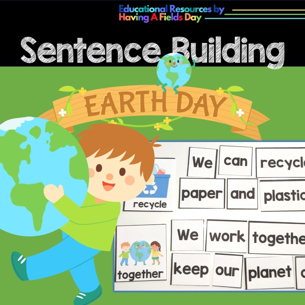 Sentence Building Tiles and Worksheets for Earth Day | Made By Teachers