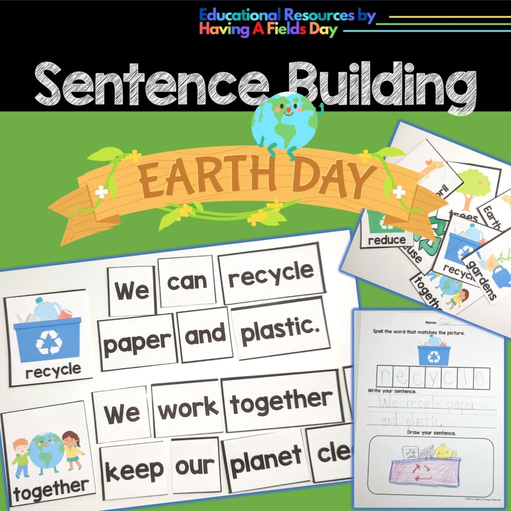 Sentence Building Tiles and Worksheets for Earth Day | Made By Teachers