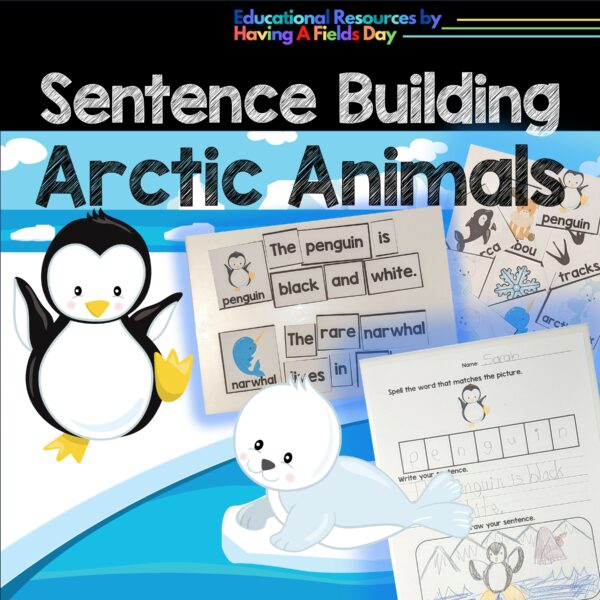 Sentence Building Tiles and Worksheets | Arctic and Antarctic Animals ...