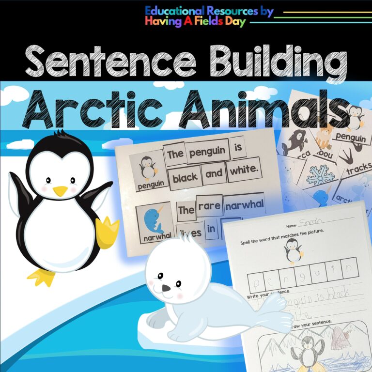 Sentence Building Tiles and Worksheets | Arctic and Antarctic Animals ...