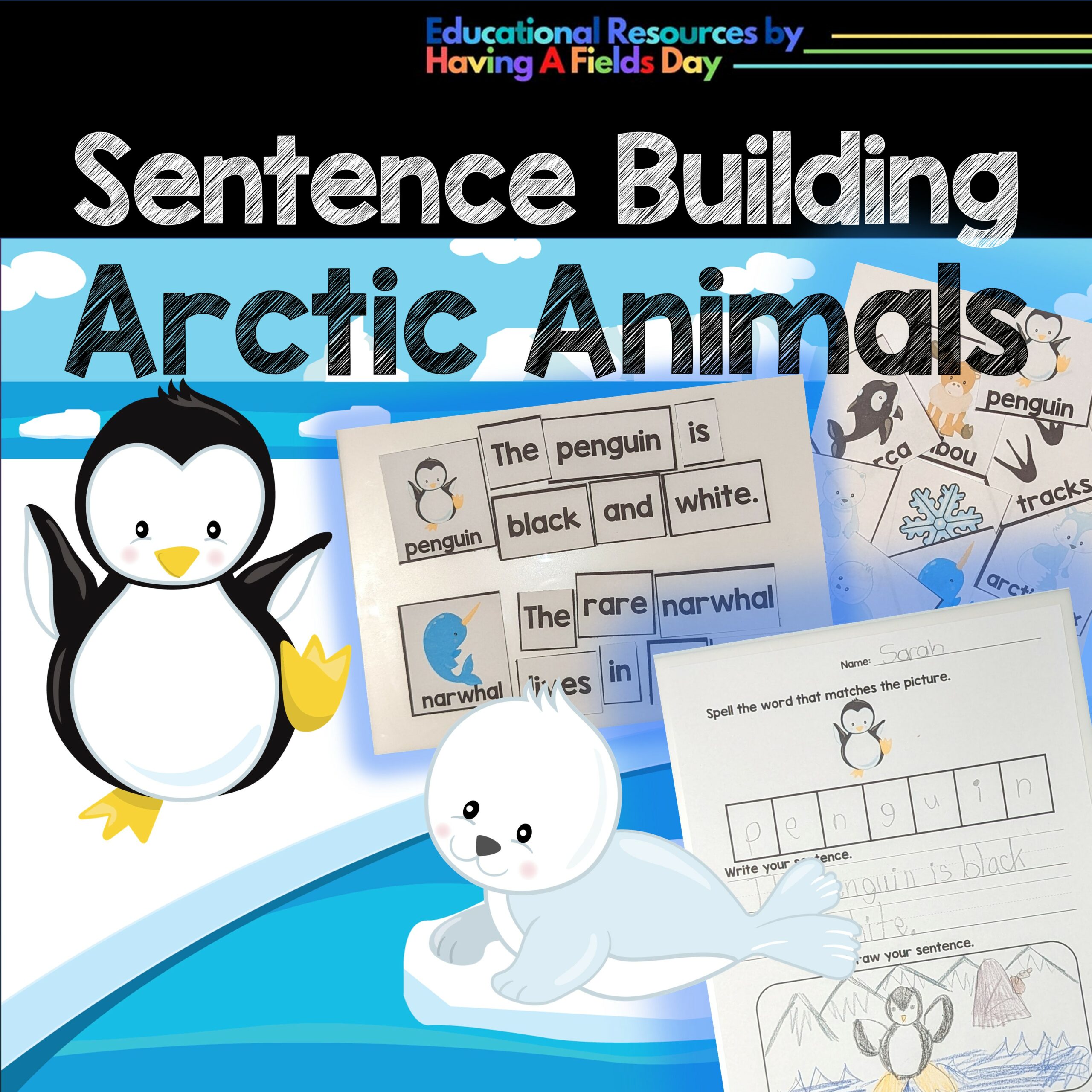 Sentence Building Tiles and Worksheets | Arctic Animals | Made By Teachers