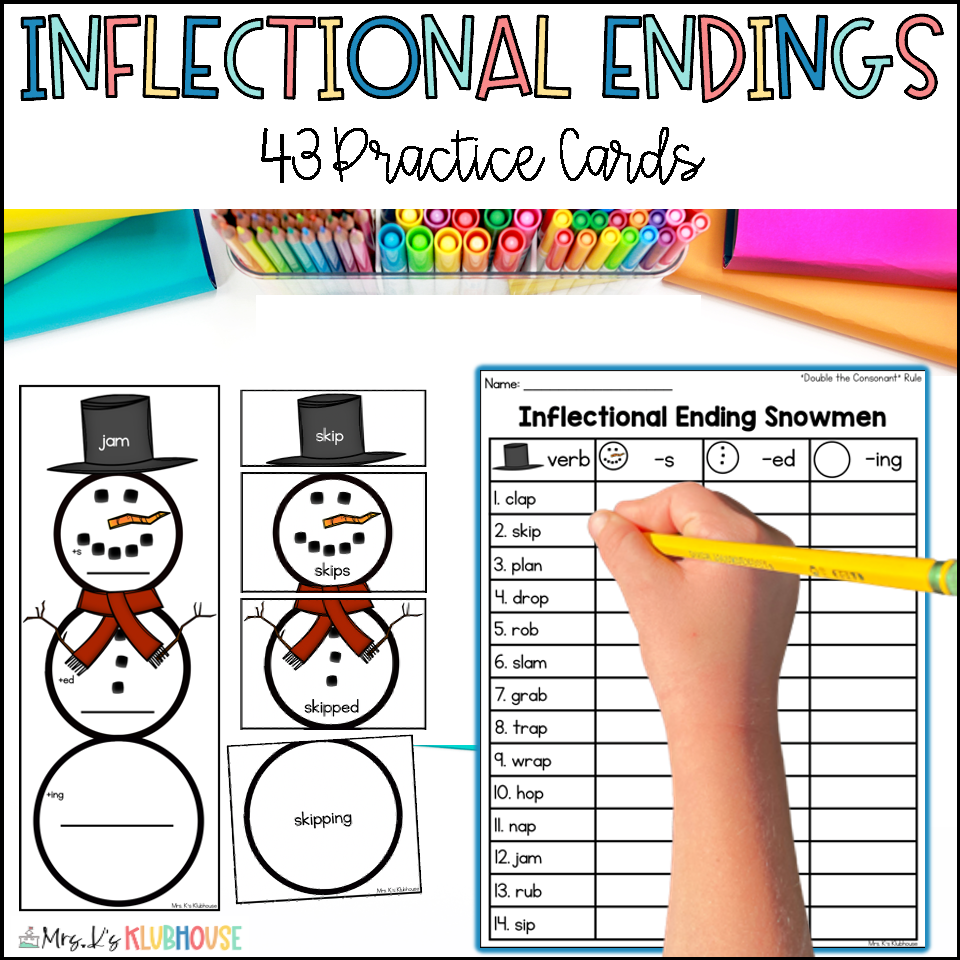 Inflectional Ending Snowmen | Made By Teachers
