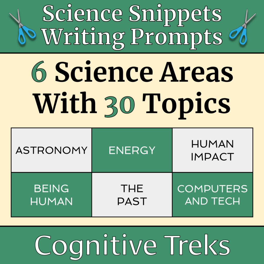 Science Snippets Writing Prompts #1 | Warm Ups | Science Starters | 30 ...