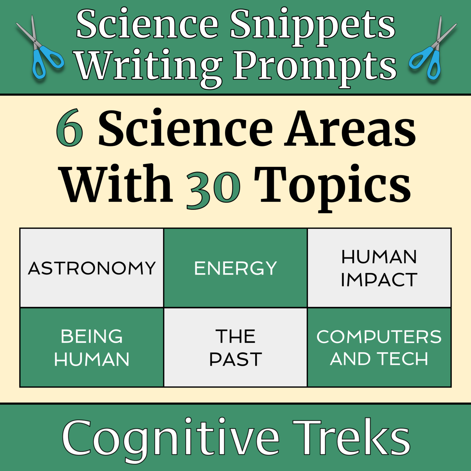 Science Snippets Writing Prompts #1 | Warm Ups | Science Starters | 30 ...