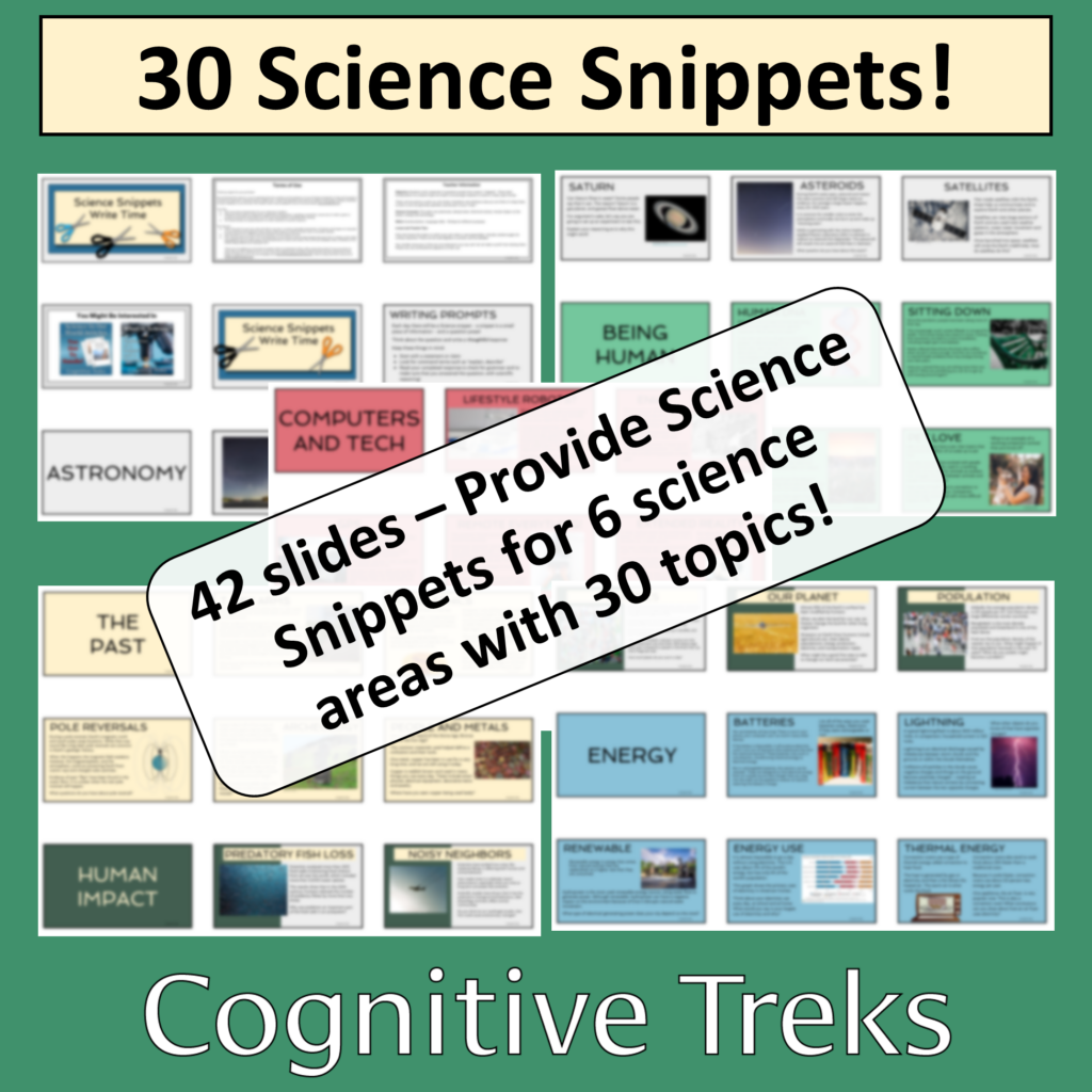 Science Snippets Writing Prompts #1 | Warm Ups | Science Starters | 30 ...