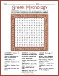 GREEK MYTHOLOGY - Gods & Goddesses Word Search Puzzle Worksheet ...