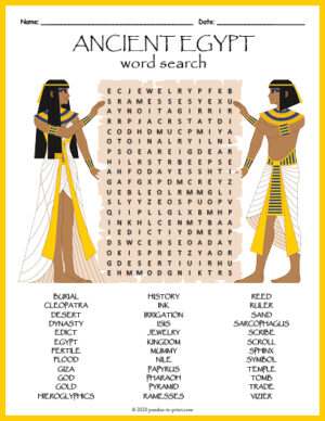 ANCIENT EGYPT CIVILIZATION Word Search Puzzle Worksheet Activity | Made ...