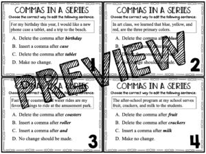 Commas in a Series: Skill-Specific Revising and Editing Task Cards ...