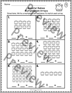 Multiplication Arrays Worksheet - FREEBIE | Multiplication Worksheets ...
