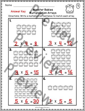 Multiplication Arrays Worksheet - FREEBIE | Multiplication Worksheets ...